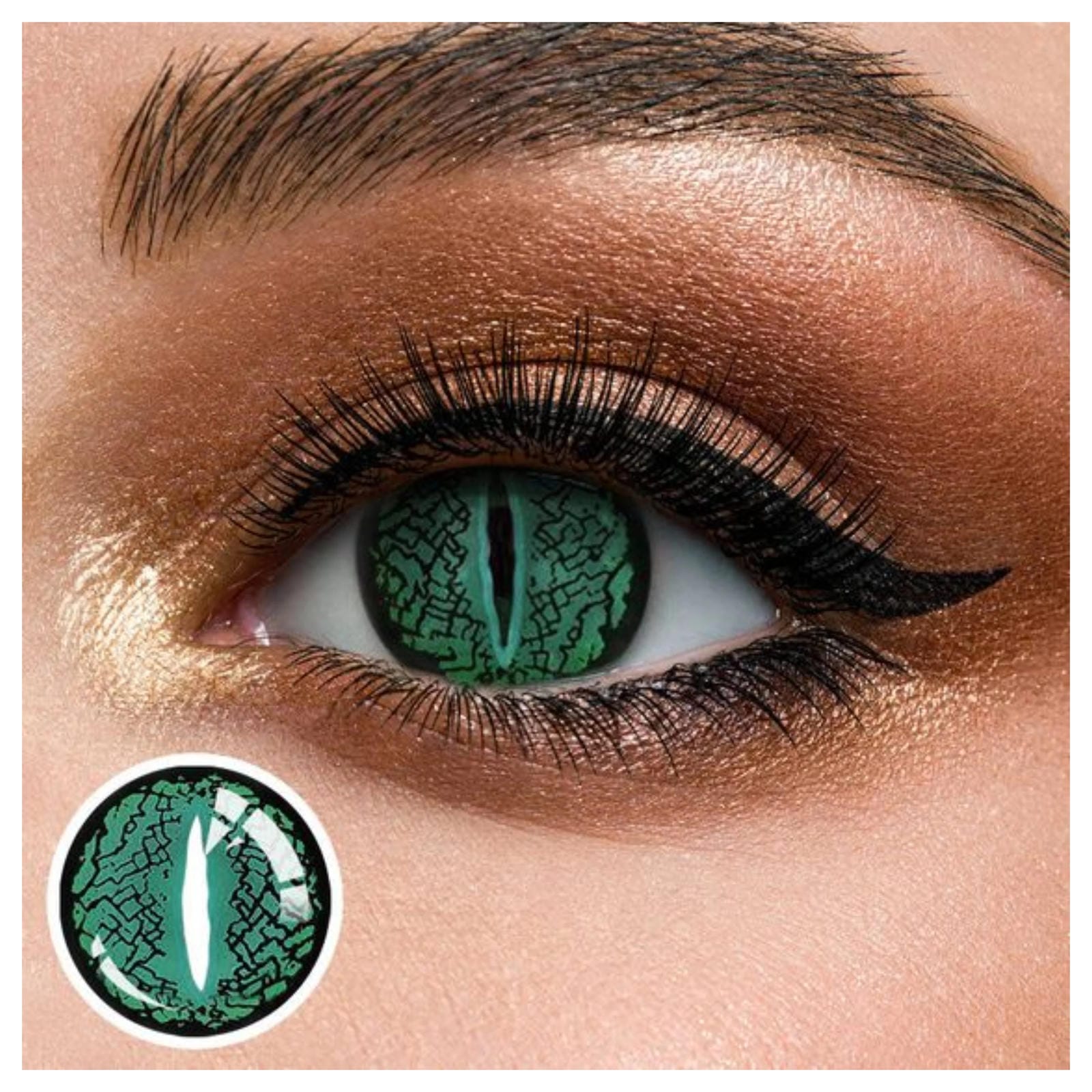 One Tone Green Lizard – Halloween Contact Lenses