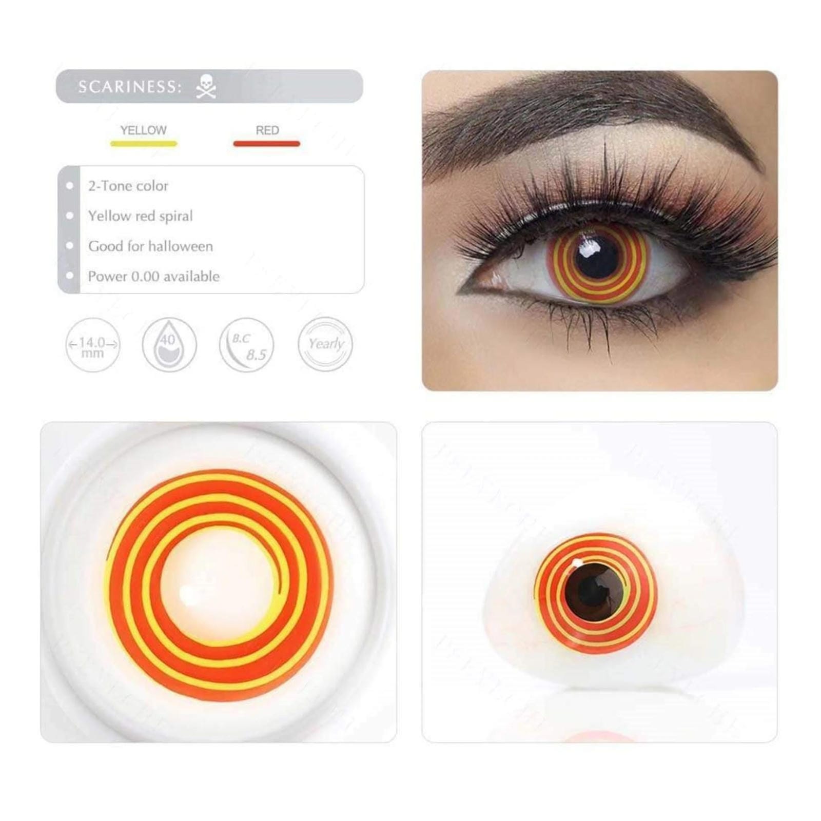 Yellow Spiral Halloween Contacts (Chainsaw Man Makima) – Halloween ...