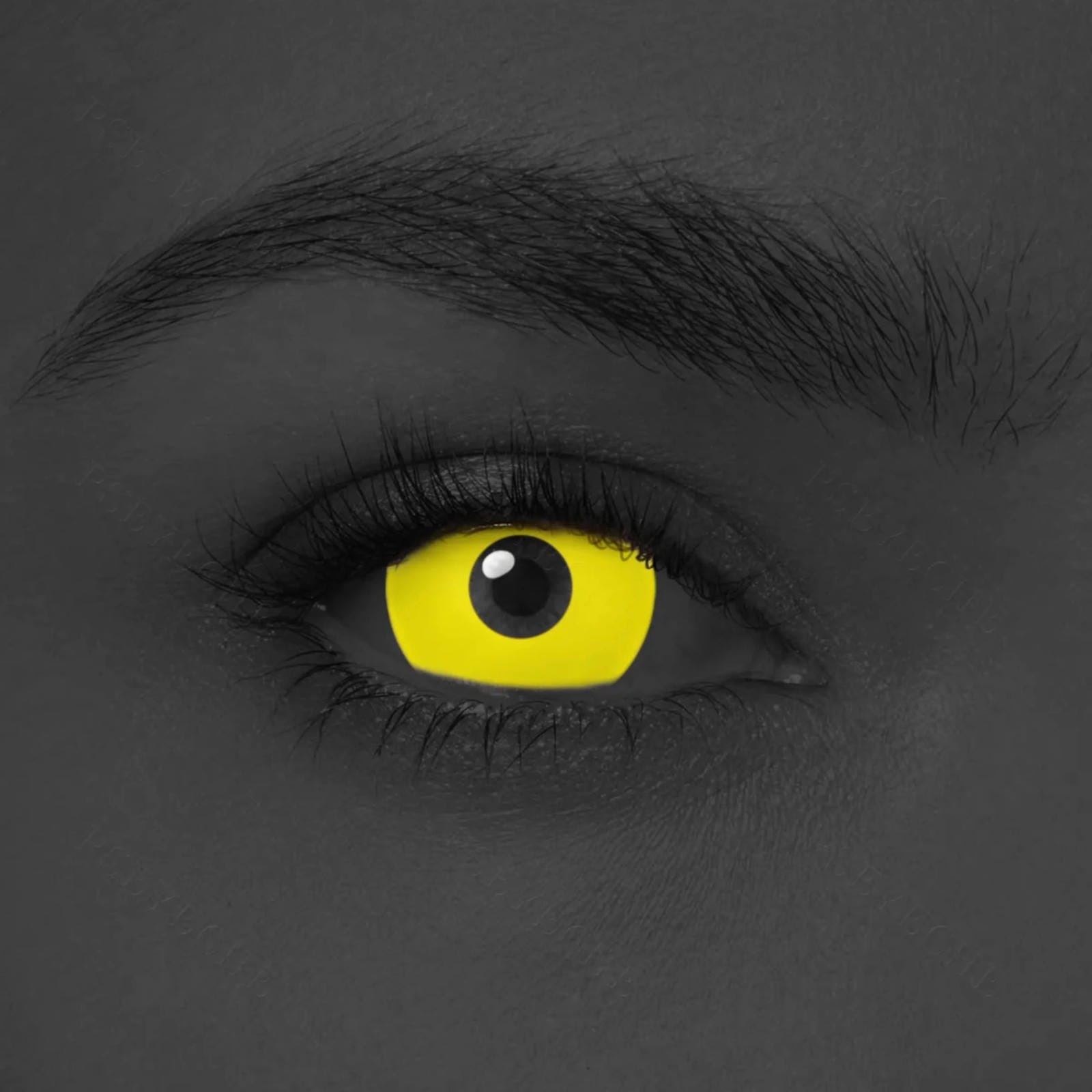 17mm UV Glow Yellow Mini Sclera Contacts – Halloween Contact Lenses