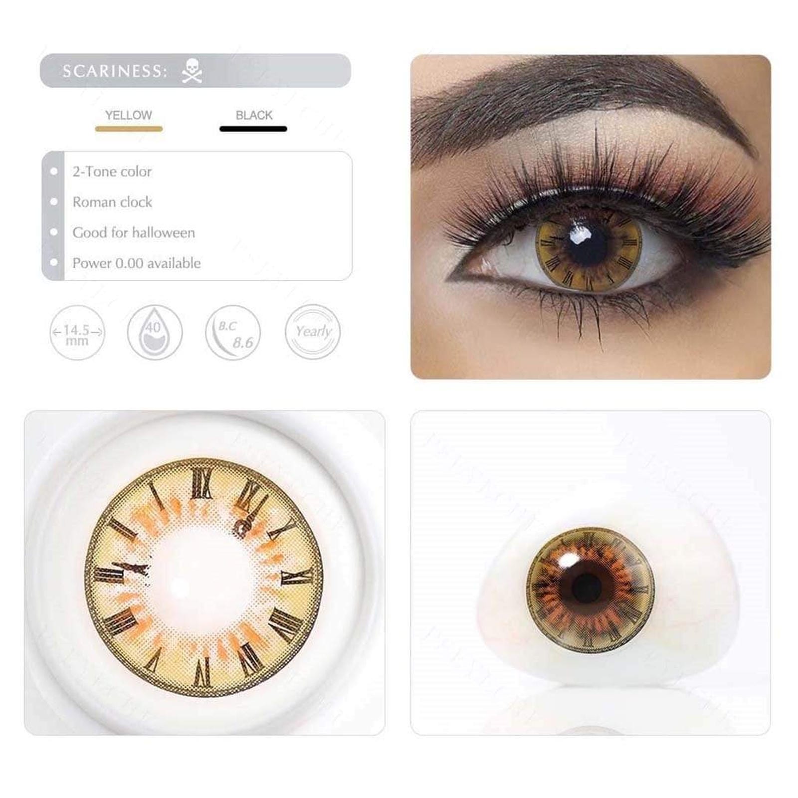 Roman Clock – Halloween Contact Lenses